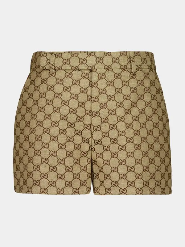 Gucci Gg Canvas Mini Shorts - Beige
