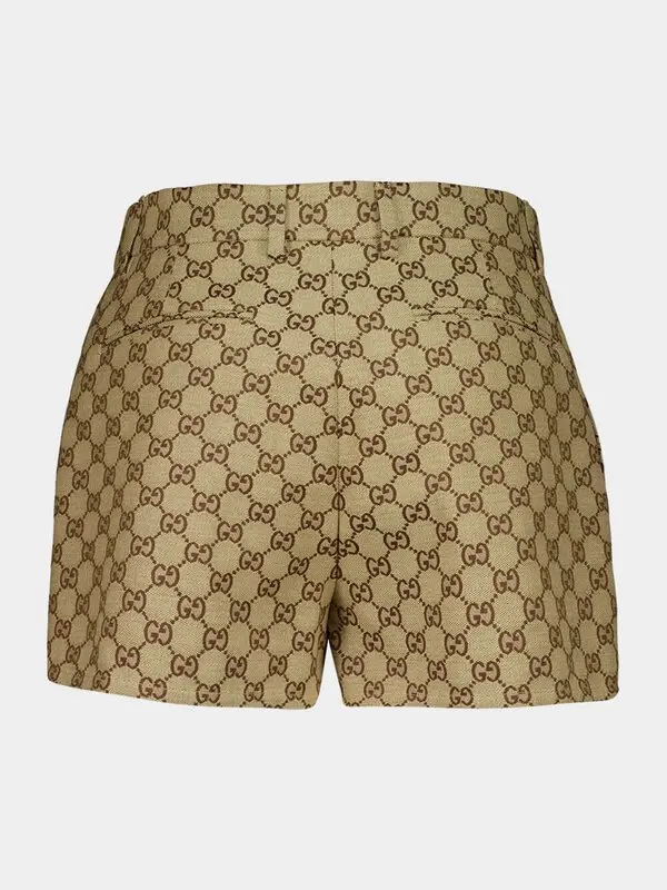 Gucci Gg Canvas Mini Shorts - Beige