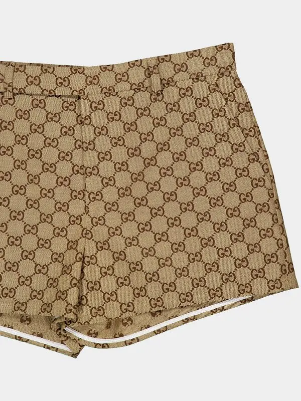Gucci Gg Canvas Mini Shorts - Beige