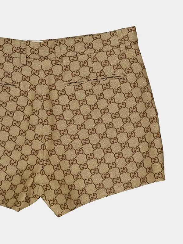 Gucci Gg Canvas Mini Shorts - Beige