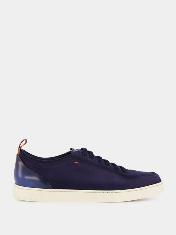 Santoni Suede Calf Leather Sneakers - Blue