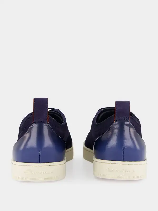 Santoni Suede Calf Leather Sneakers
