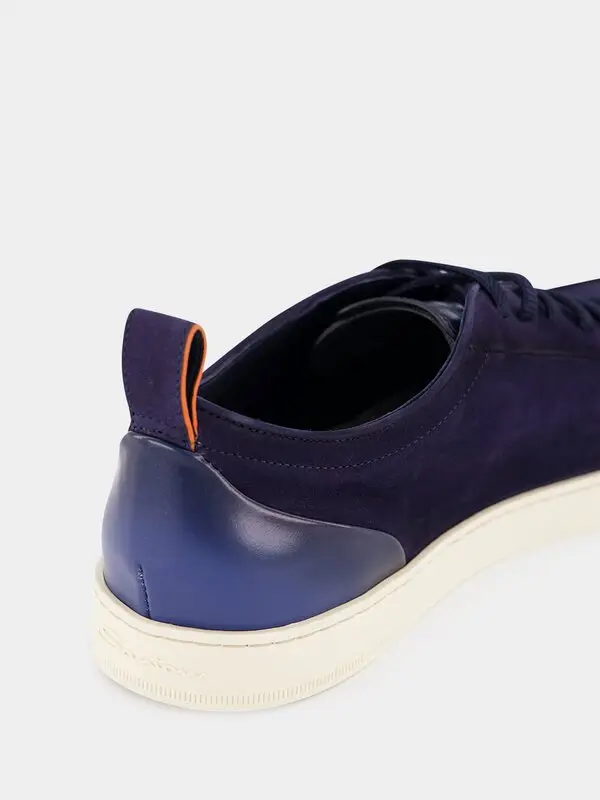 Santoni Suede Calf Leather Sneakers