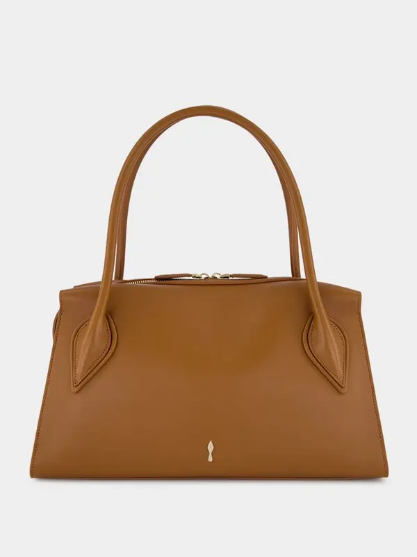 CHRISTIAN LOUBOUTIN Venus Medium Calf Leather Shoulder Bag - Brown