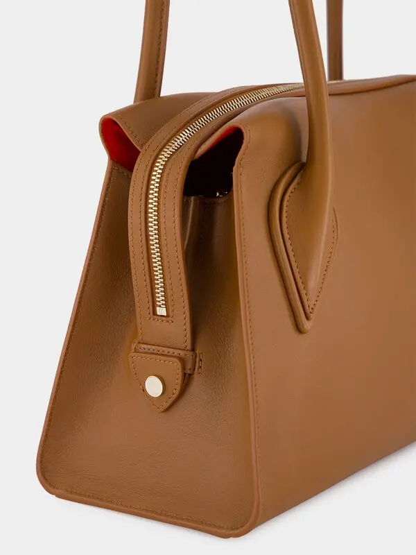CHRISTIAN LOUBOUTIN Cuoio Venus Medium Calf Leather Shoulder Bag - Brown
