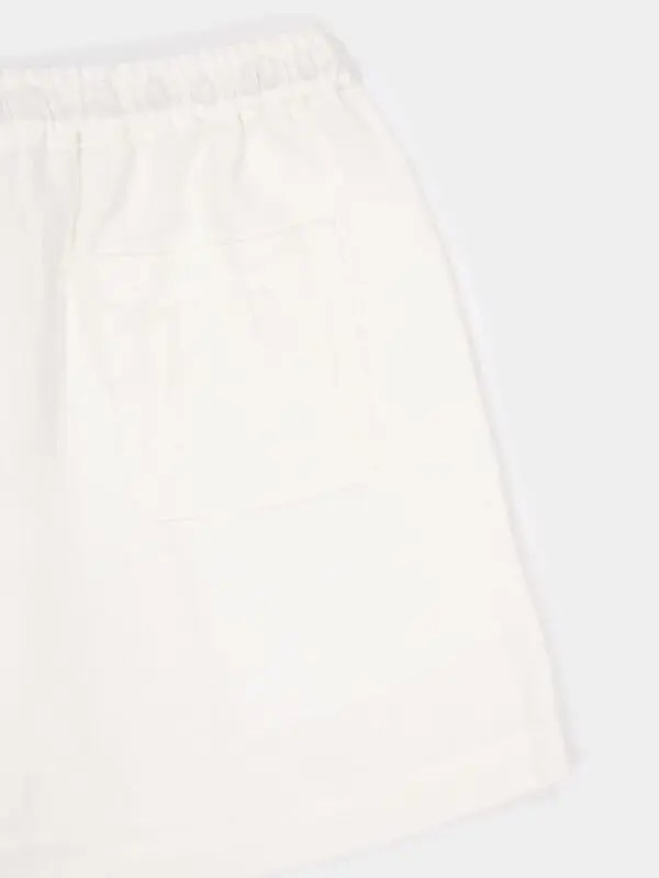 Commas Linen Lounge Shorts - White
