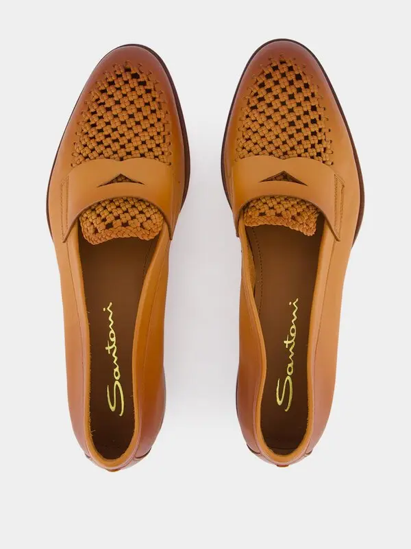 Santoni Light Calf Leather Loafers - Brown