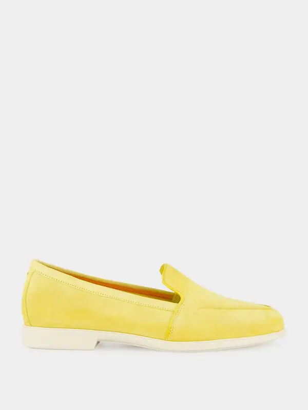 Santoni Suede Calf Leather Loafers - Yellow