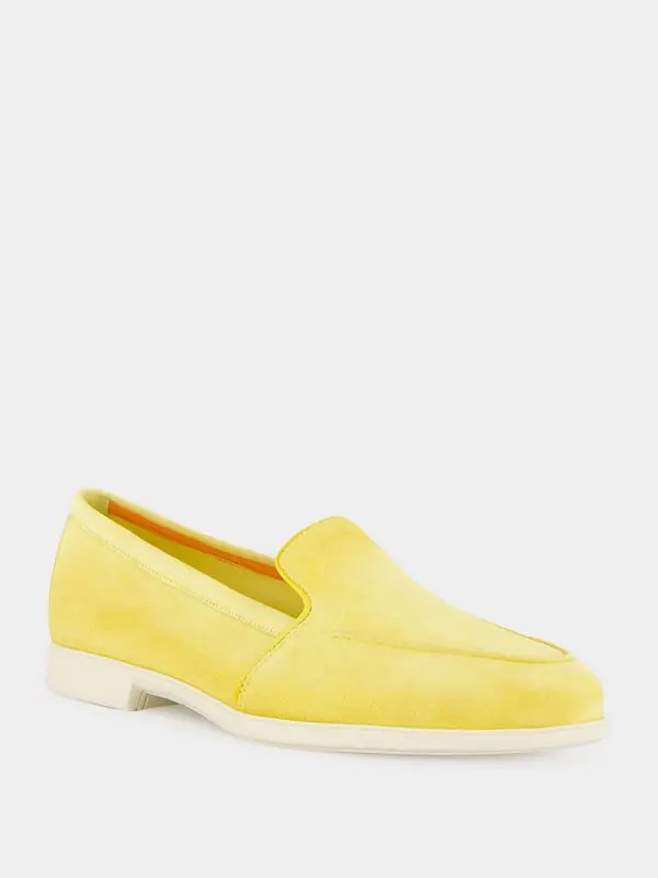 Santoni Suede Calf Leather Loafers - Yellow