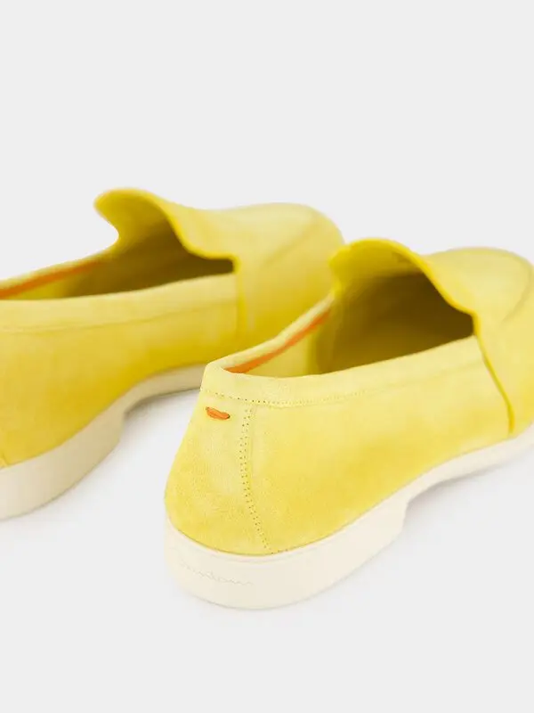 Santoni Suede Calf Leather Loafers - Yellow