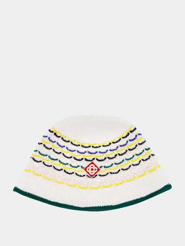 Casablanca Yellow And Green Tuck Stitch Hat - Multicolour