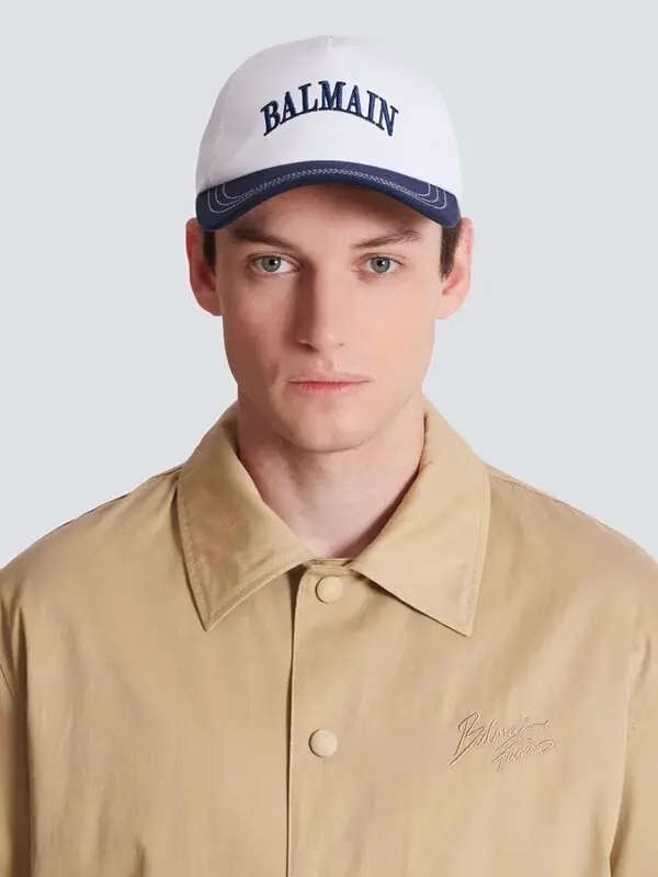 Balmain Two-tone Cotton Vintage Cap - Blue