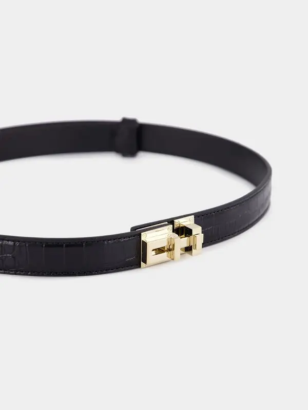 TOM FORD Calf Leather Belt With Gold-tone Buckle