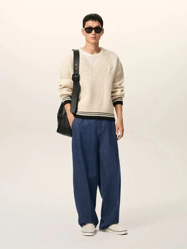 AMI Paris Cotton Balloon Fit Jeans - Blue