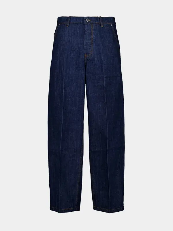 AMI Paris Cotton Balloon Fit Jeans - Blue