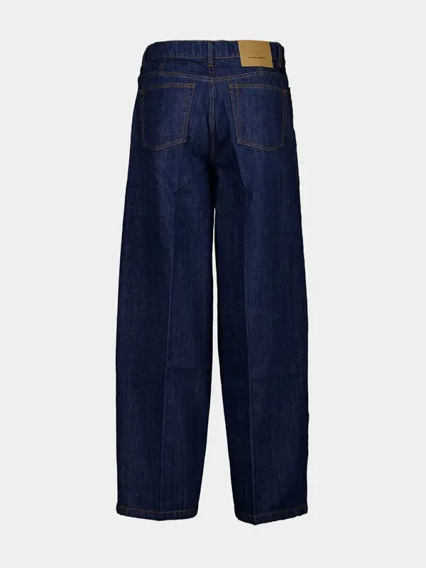 AMI Paris Cotton Balloon Fit Jeans - Blue