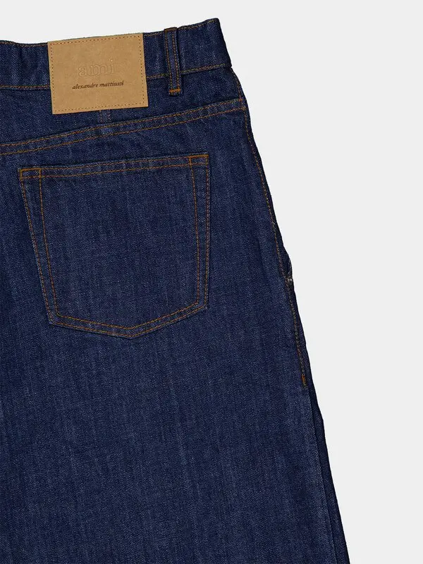 AMI Paris Cotton Balloon Fit Jeans - Blue