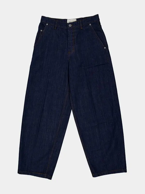 AMI Paris Cotton Balloon Fit Jeans - Blue