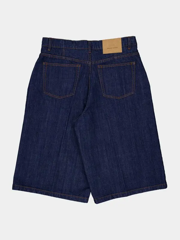 AMI Paris Loose Fit Denim Shorts - Blue