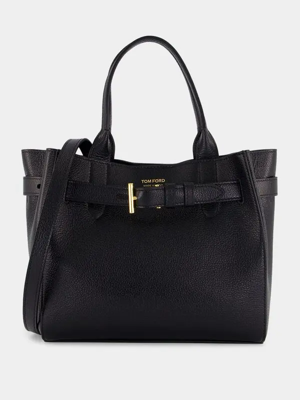 TOM FORD Leather Belted Tote Bag - Black