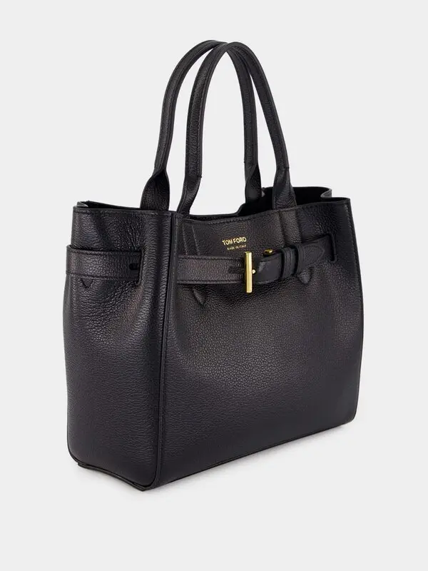 TOM FORD Leather Belted Tote Bag - Black