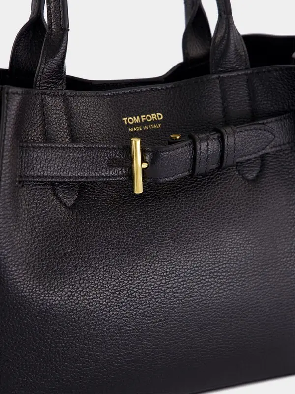TOM FORD Leather Belted Tote Bag - Black