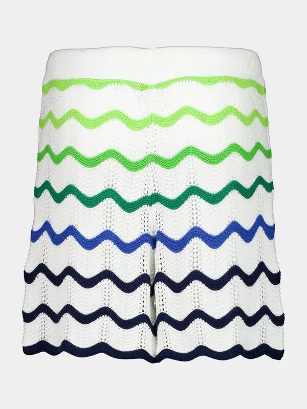 Casablanca Wave Knit Cotton Shorts