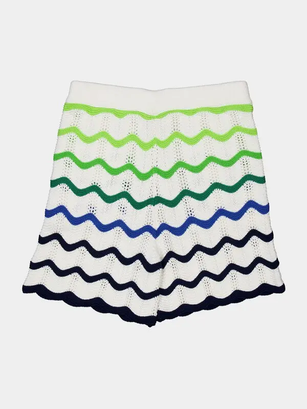 Casablanca Wave Knit Cotton Shorts