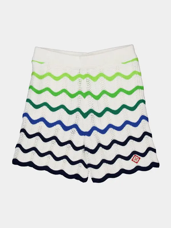 Casablanca Wave Knit Cotton Shorts