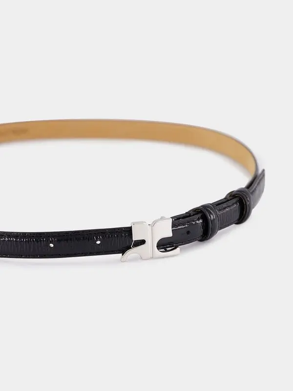 COURREGES Ac Naplack Leather Belt - Black