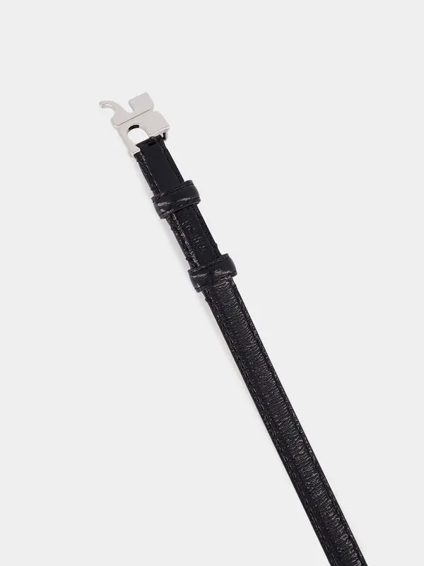 COURREGES Ac Naplack Leather Belt - Black