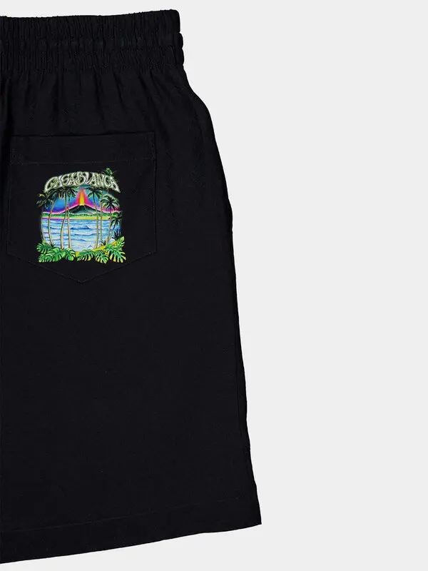 Casablanca Volcano Jacquard Silk Shorts - Multicolour