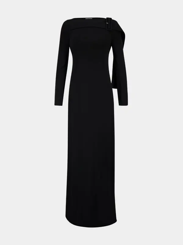 COURREGES Buckle Jersey Long Dress - Black