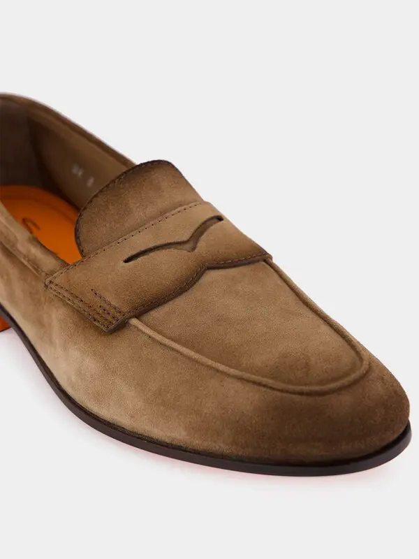 Santoni Light Suede Carlo Loafers