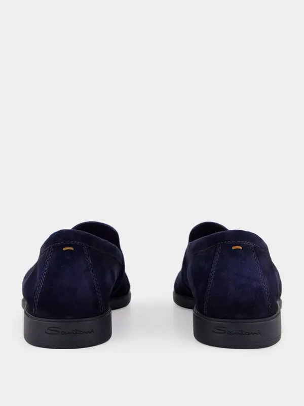 Santoni Suede Calf Leather Loafers