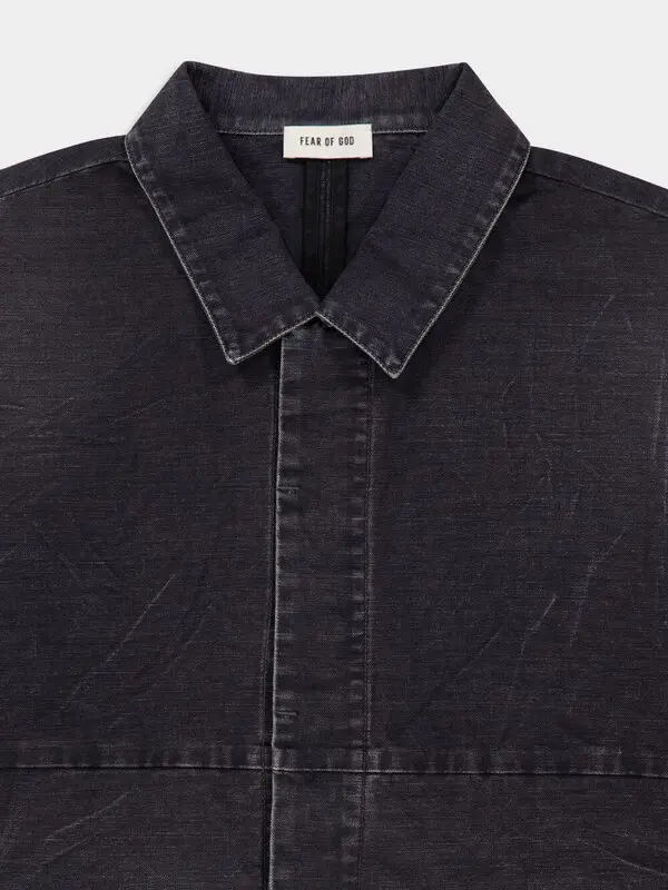 Fear Of God Washed Cotton Utility Jacket - Black