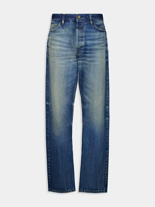 Fear Of God Mid Indigo Cotton Classic Jeans - Blue