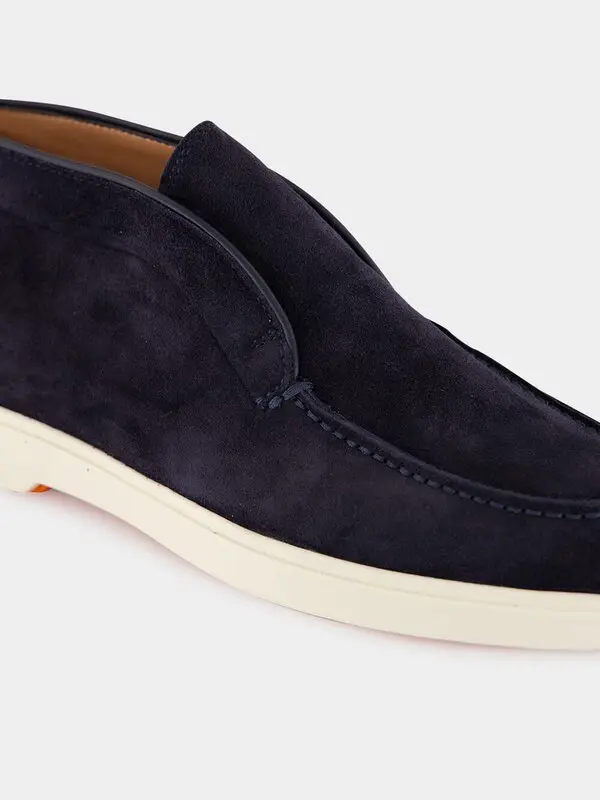 Santoni Desert Boots In Suede Calf Leather