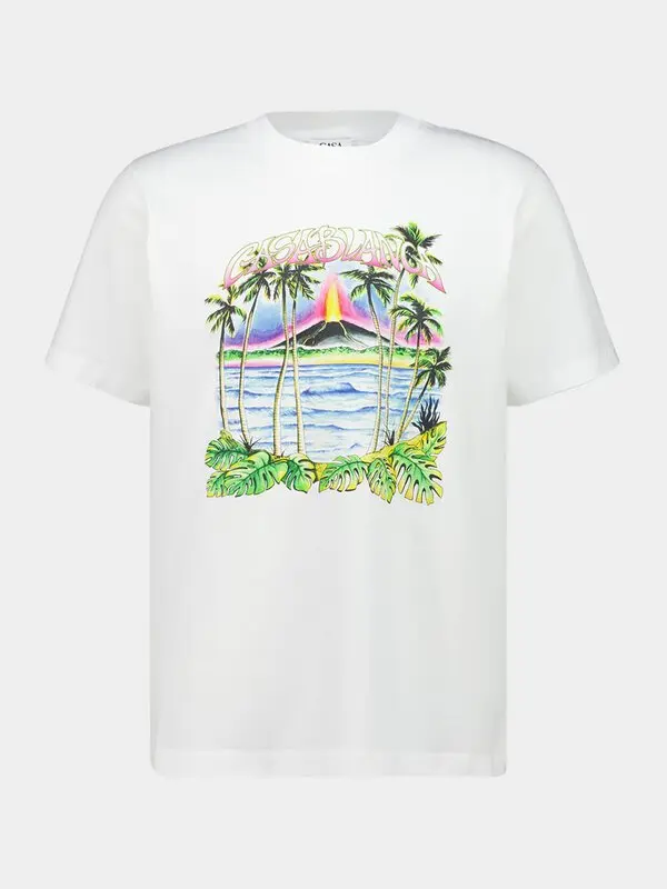 Casablanca White Volcano Classic T-shirt - Multicolour