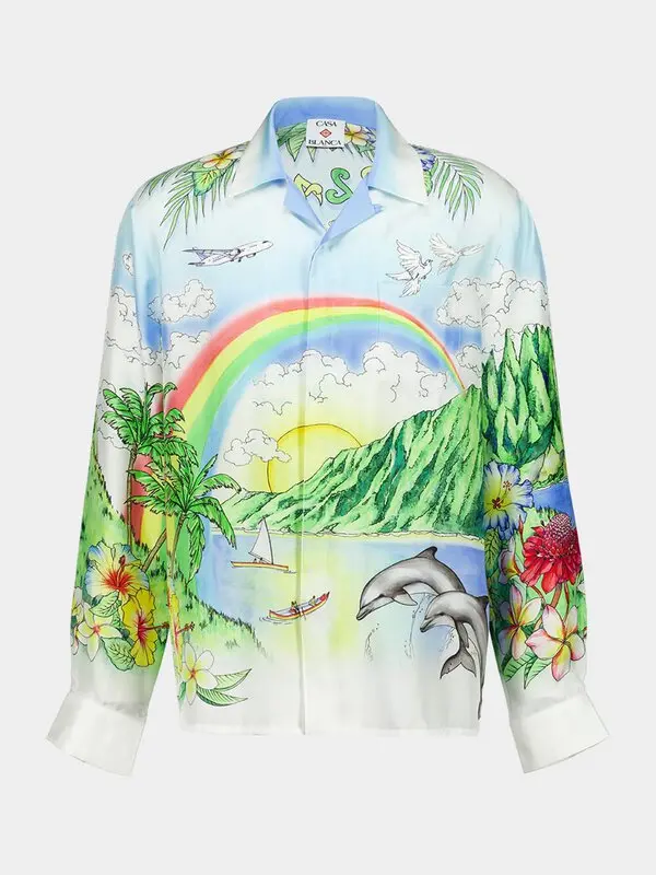 Casablanca Aloha Long Sleeve Silk Shirt - Multicolour