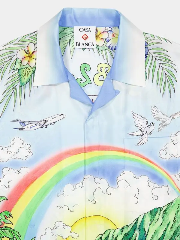 Casablanca Aloha Long Sleeve Silk Shirt