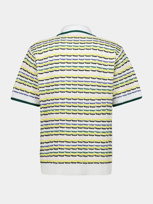 Casablanca Yellow And Green Tuck Stitch Cotton Button-up Shirt - Multicolour