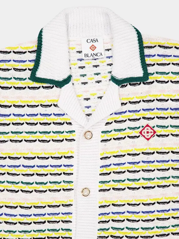 Casablanca Yellow And Green Tuck Stitch Cotton Button-up Shirt - Multicolour