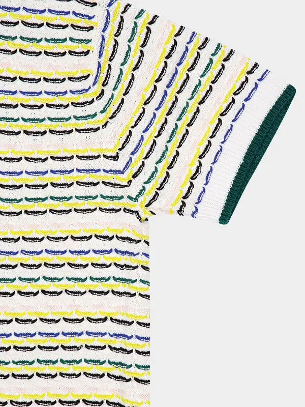 Casablanca Yellow And Green Tuck Stitch Cotton Button-up Shirt - Multicolour