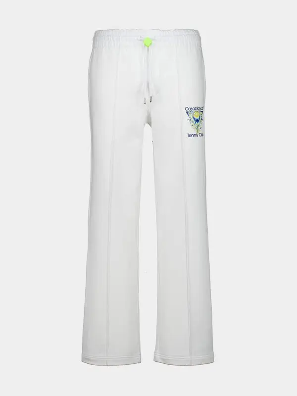 Casablanca Tennis Club Icon Pintuck Joggers - White