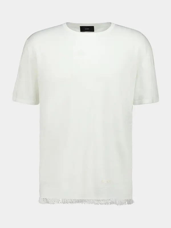 Alanui Linen Casual Fit Short-sleeve T-shirt - White