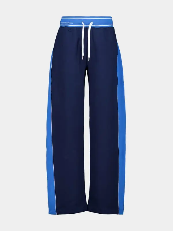 Casablanca Navy Low-rise Cotton Joggers - Blue