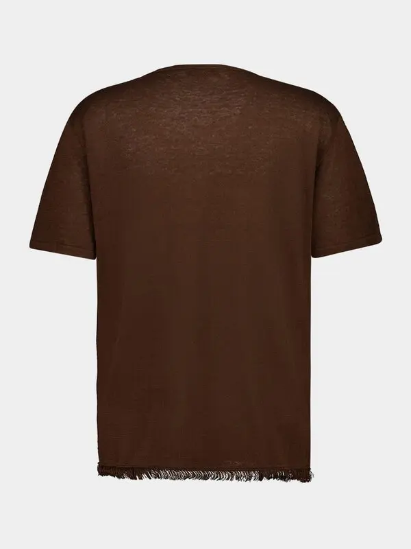 Alanui Linen Casual Fit Short-sleeve T-shirt - Brown