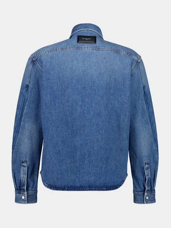 Givenchy Medium Shadow Denim Couture Seam Shirt - Blue