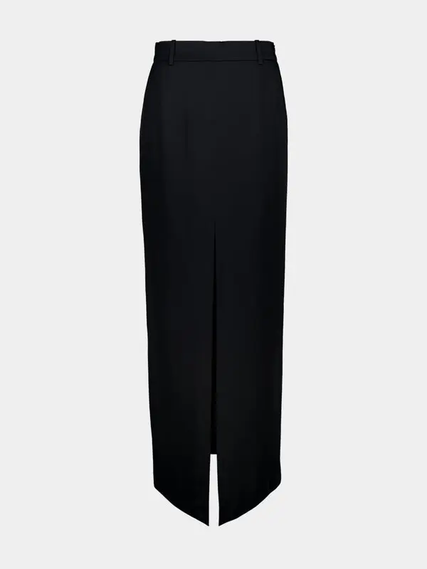 TOM FORD Crepe Envers Satin Tailored Skirt - Black